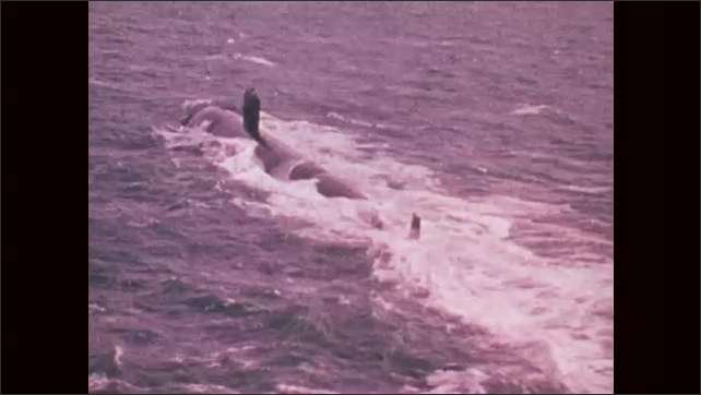 1970s: UNITED STATES: USS Shark (SSN-591) submarine on ocean ...