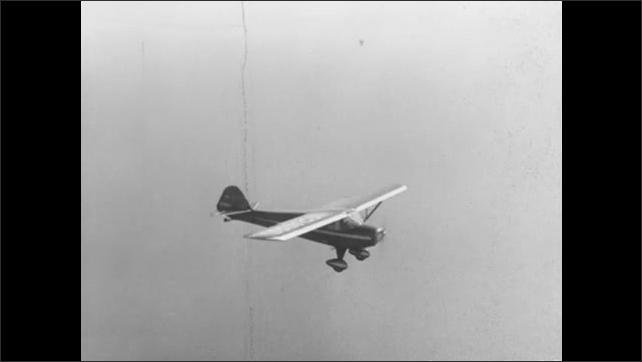 1940s: Rudder on tail of plane moves. Cessna plane changes yaw and ...