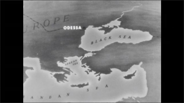 1960s: TURKEY: EUROPE: map of world from above. Odessa on map ...