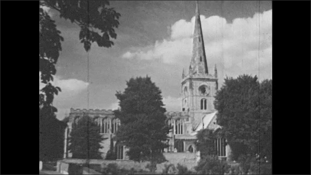 1950s: Church. Statue. – Archival Footage