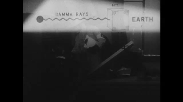 1950s: diagram of effects of gamma rays on earth, concrete & steel ...