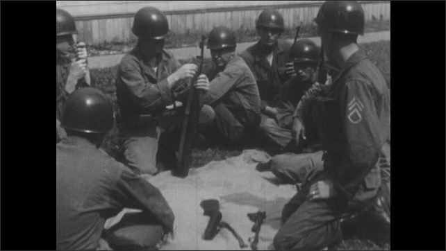 1950s: Corporal Demonstrates To Group Of Soldiers How To Take Apart A ...