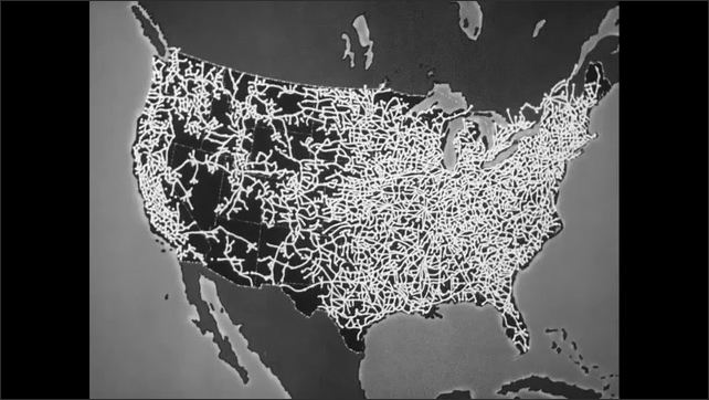 1940s: Newspaper headlines appear over telephone exchange map ...