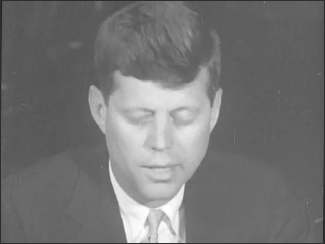 1960s: John F. Kennedy speaking before the Senate. Photograph of Ahmed ...